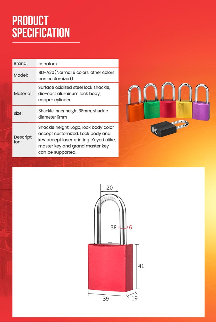 Auto-pop Padlock Aluminum Padlock BD-A30 Series - China Boshi Safety ...