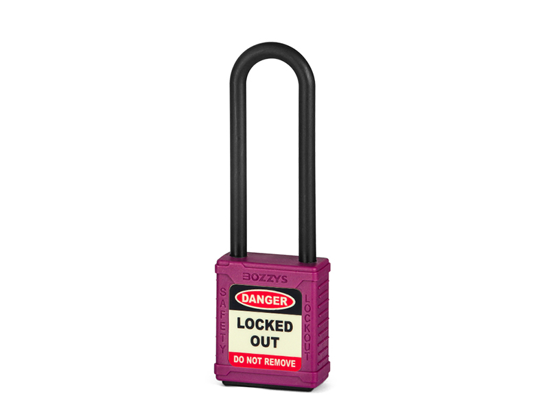 safety loto padlocks with 6*76mm Insulated nylon shackle - Bozzys