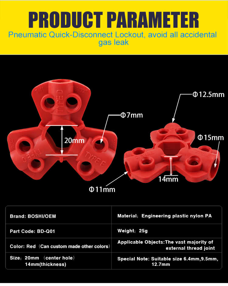 Pneumatic quick disconnect lockout BD-Q01 - China Boshi Safety Padlocks
